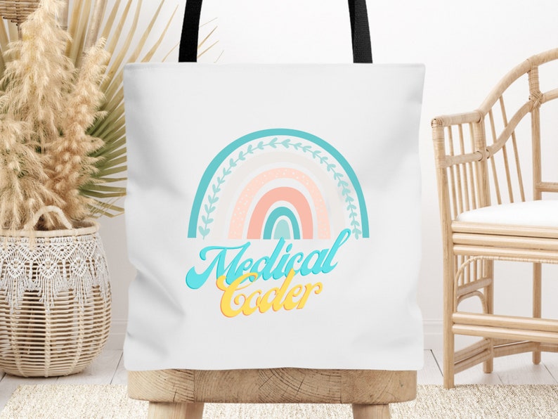 Medical Coder Tote Bag, Retro Themed Bag, Bright Graphic Healthcare ...