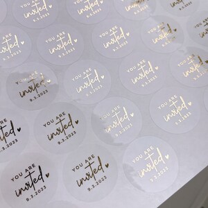Invitation Seal Sticker, Invited Wedding Stickers, Minimalist Foil ...