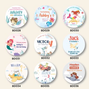 Custom Birthday Stickers, Gift Sticker, Boy Birthday Stickers, Favor ...
