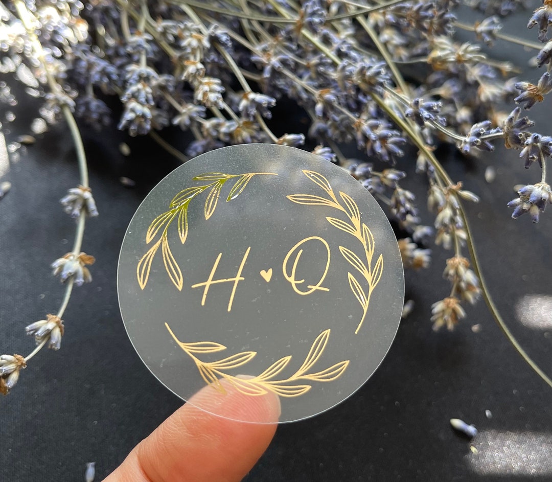Minimalist Wedding Gold Foil, Monogram Stickers, Minimalist Foil ...