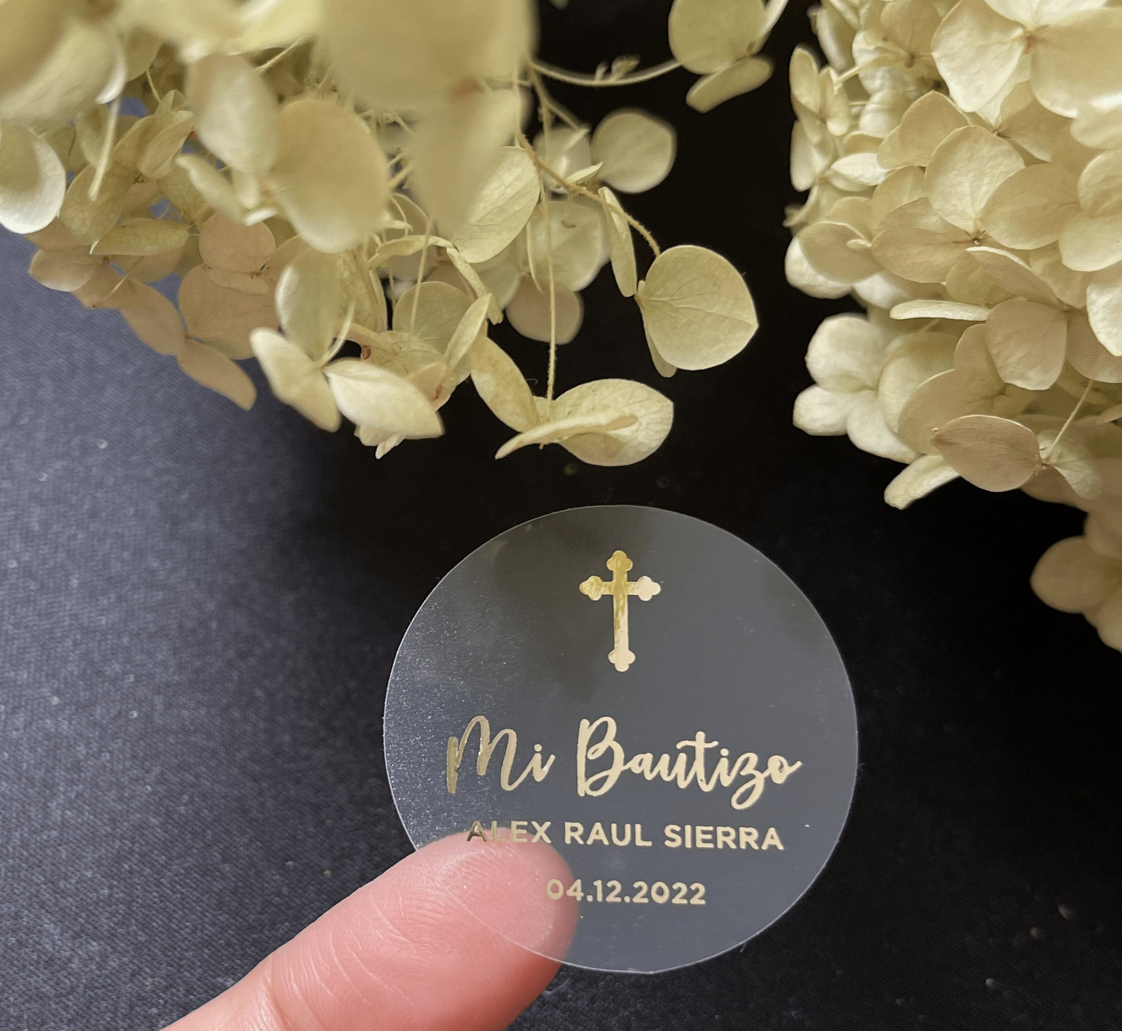 Personalized Baptism Sticker Foiled Baby Stickers for - Etsy