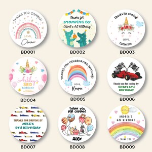 Custom Birthday Stickers, Gift Sticker, Boy Birthday Stickers, Favor ...