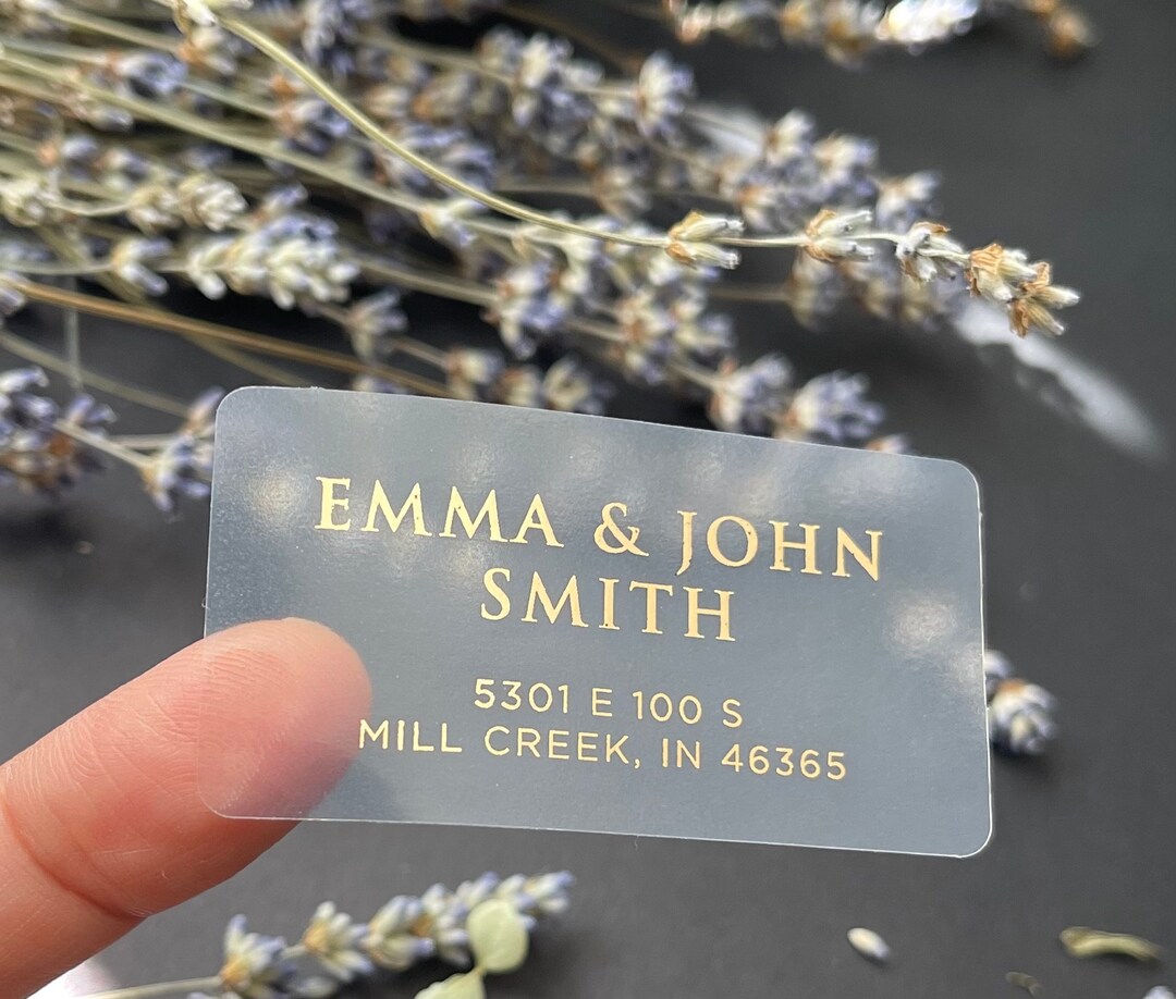 Personalized Address Sticker, Monogram Stickers, Minimalist Foil ...