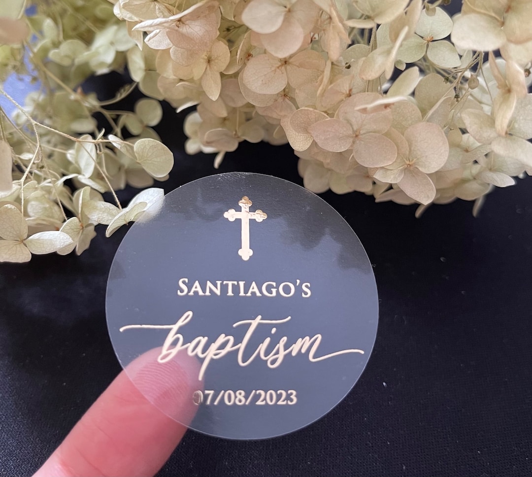 Baptism Stickers,personalized Baptism Sticker, Foil Decoration and ...