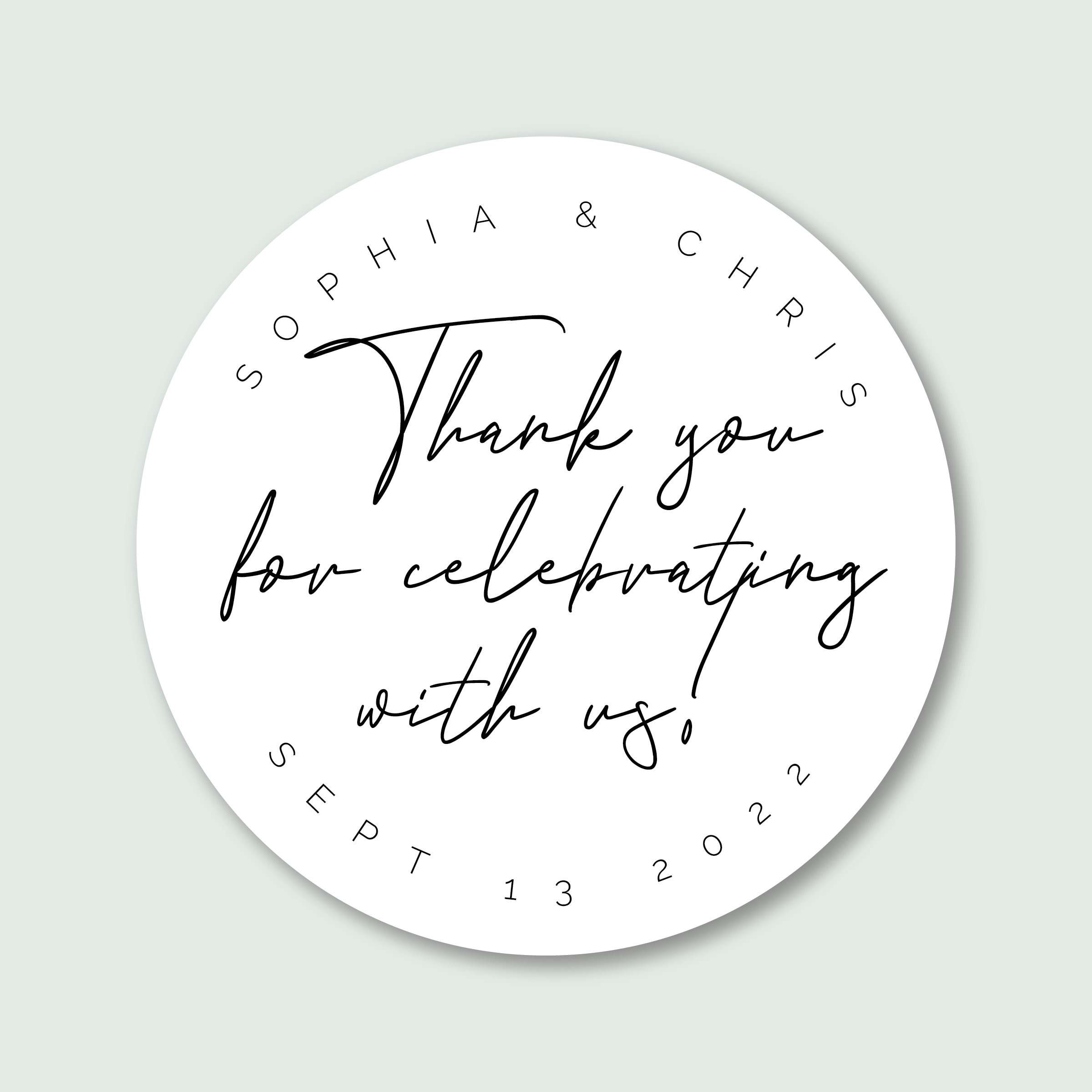 Custom Thank You Stickers Minimalist Sticker Wedding - Etsy