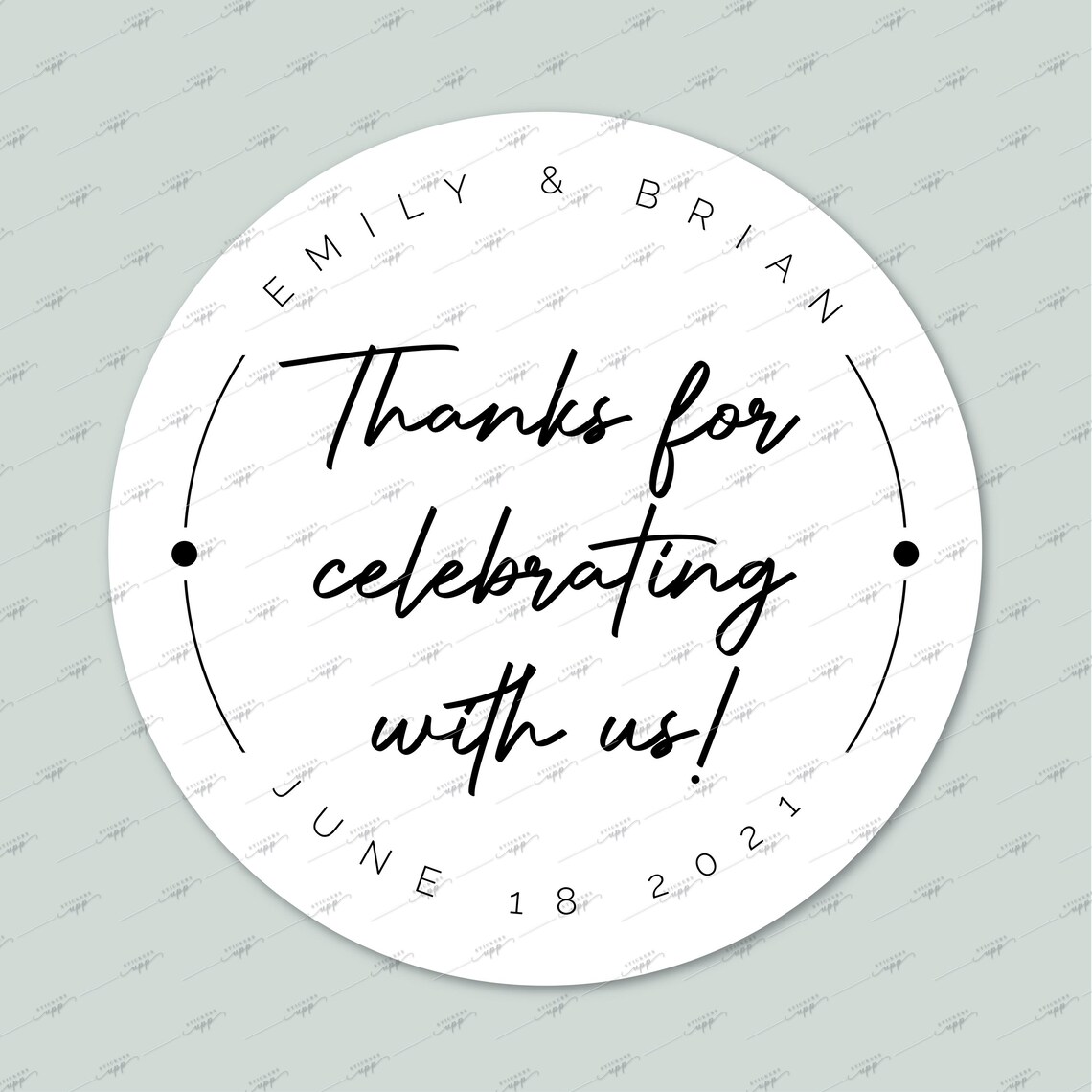 Custom Thank You Stickers, Minimalist Sticker, Wedding Stickers, Favor ...