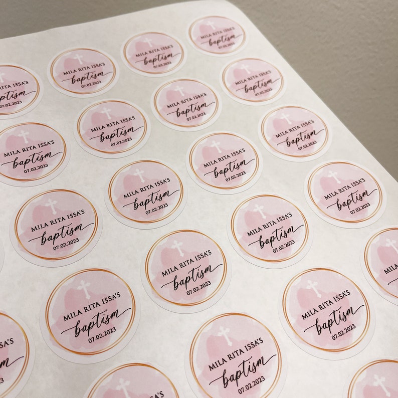 Custom Baptism Sticker, Baby Stickers for Decoration and Favor in ...