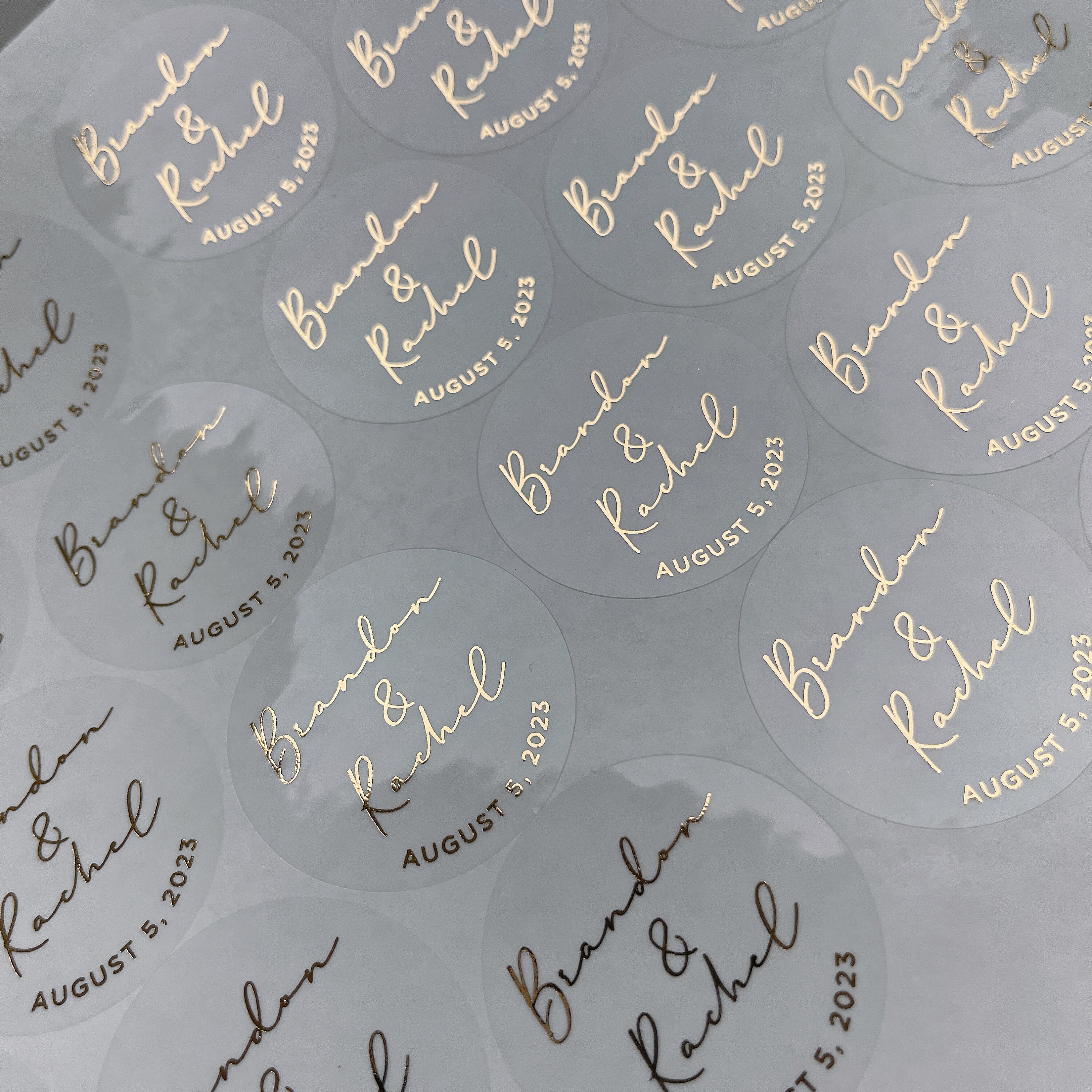 Minimalist Foil Wedding Stickers Personalized Envelope Seals - Etsy