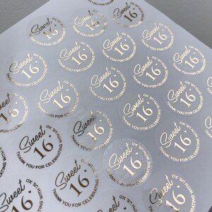 Birthday Party Foiled Stickers, Personalized Foiled Birthday Stickers ...