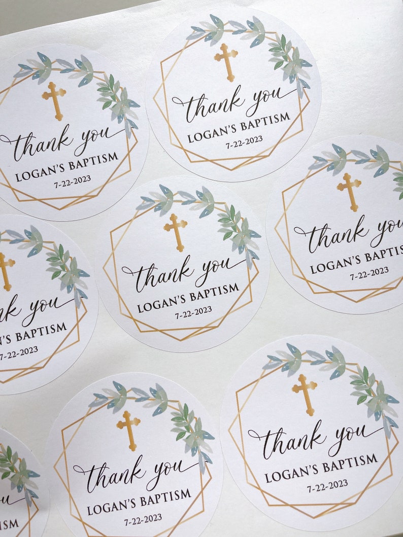 Custom Baptism Sticker, Baby Stickers for Decoration and Favor in ...