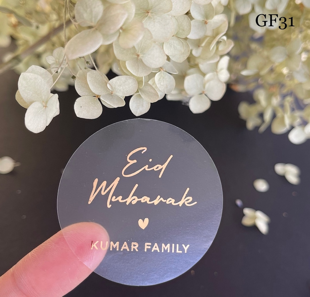 Eid Mubarak Stickers, Ramadan Mubarak Stickers, Personalized Foil ...