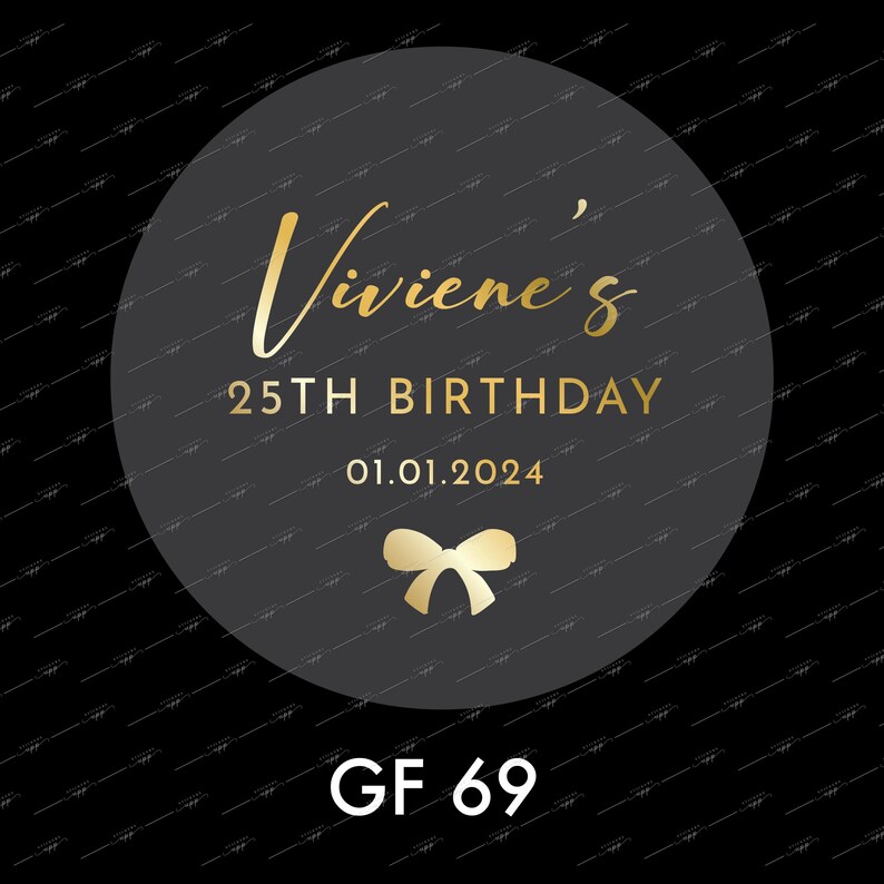 Personalized Birthday Sticker, Custom Name Gold Foil Birthday, Party ...