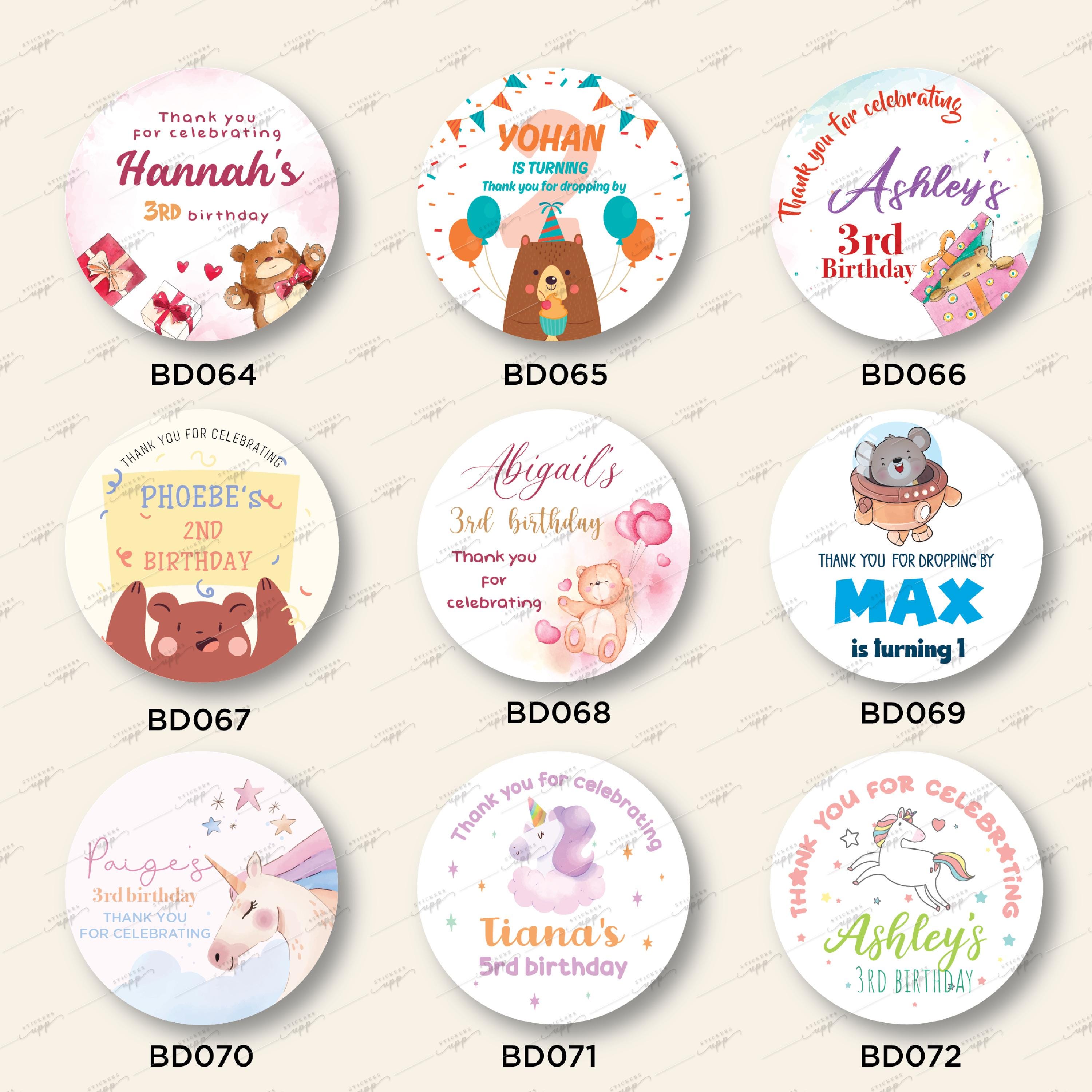 Custom Birthday Stickers, Gift Sticker, Boy Birthday Stickers, Favor ...
