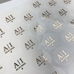 Personalized Envelope Seals, Monogram Stickers, Minimalist Foil Wedding ...
