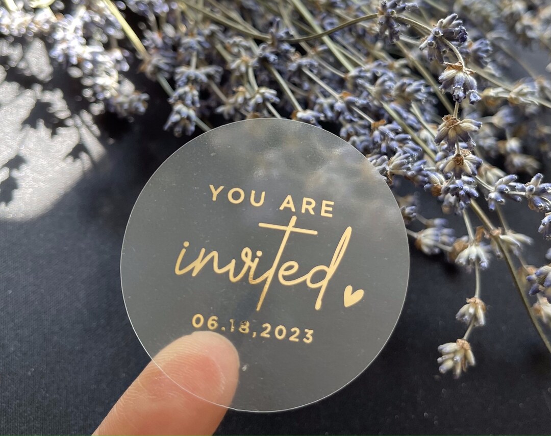 Invitation Seal Sticker, Invited Wedding Stickers, Minimalist Foil ...