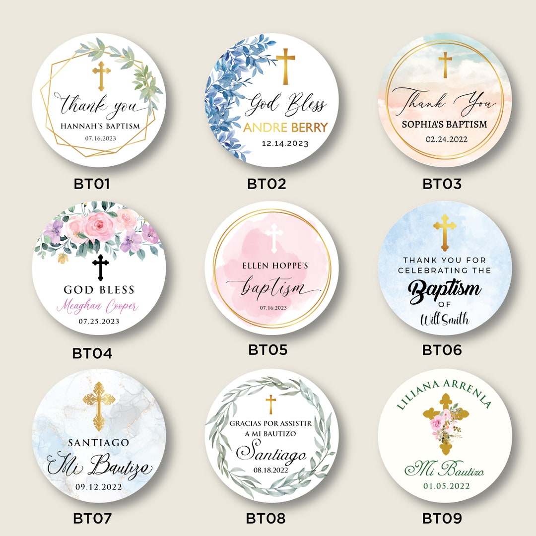Custom Baptism Sticker, Baby Stickers for Decoration and Favor in ...
