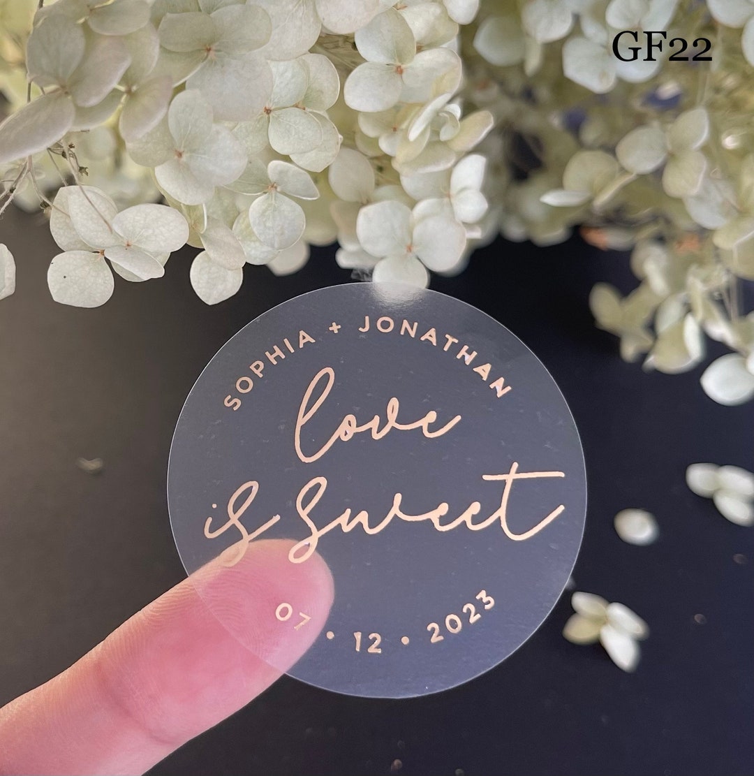 Love is Sweet Sticker With Real Foil, Personalized Foiled Stickers ...