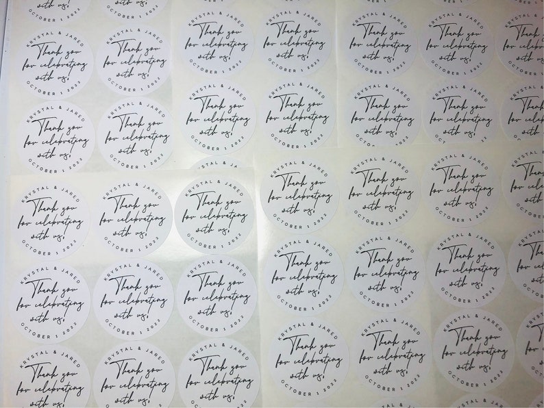 Custom Thank You Stickers Minimalist Sticker Wedding - Etsy