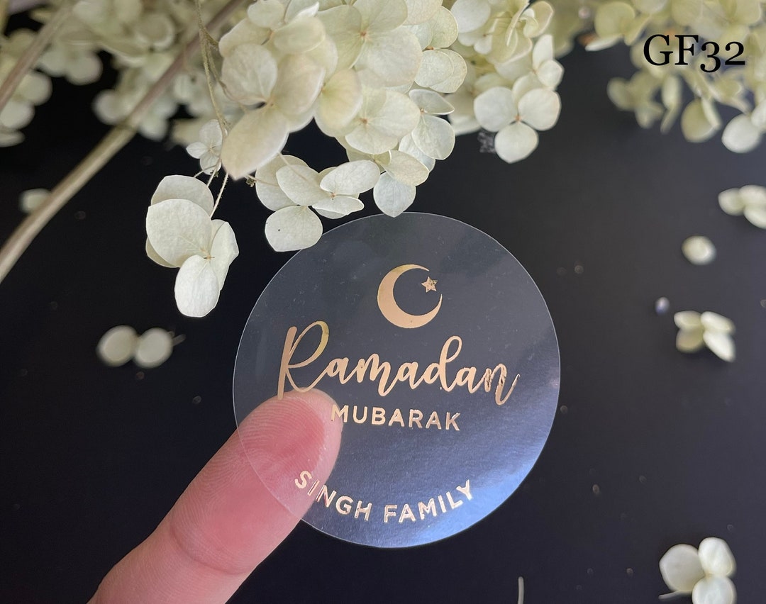 Eid Mubarak Stickers, Ramadan Mubarak Stickers, Personalized Foil ...