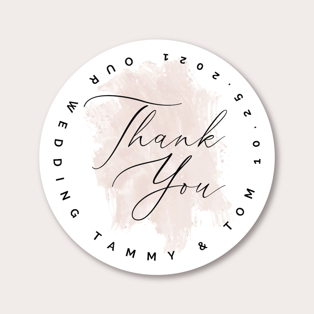 Wedding Thank You Sticker, Minimalist Sticker, Wedding Stickers, Favor ...
