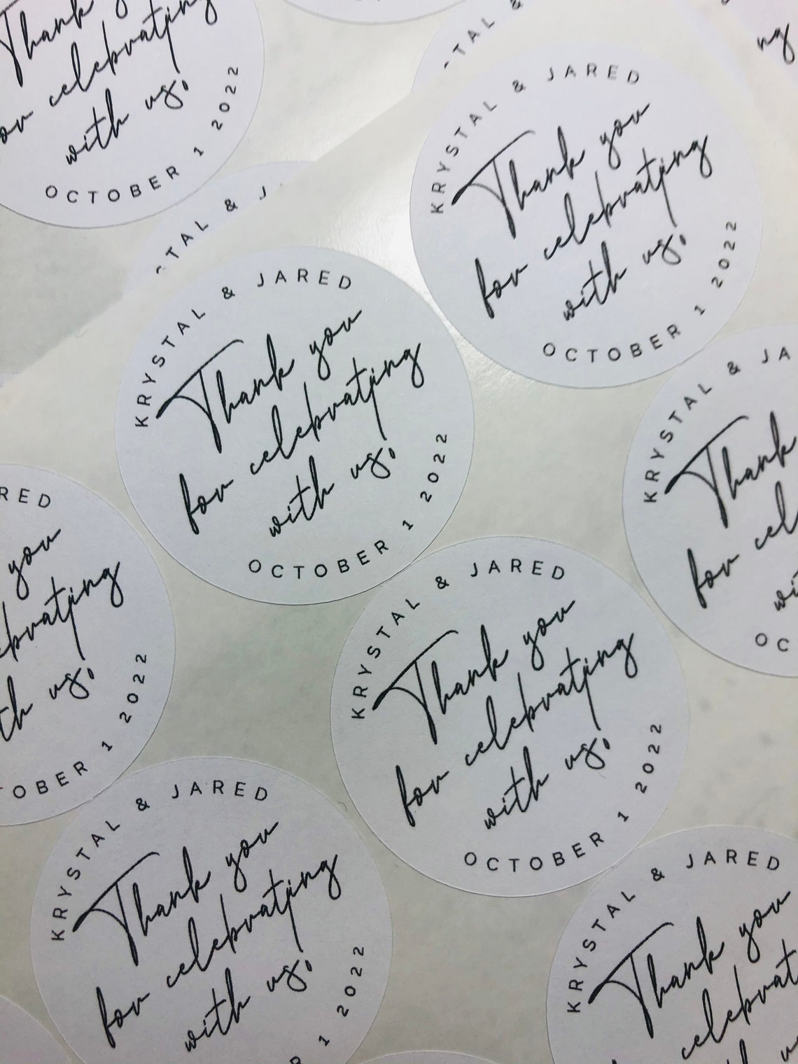 Custom Thank You Stickers Minimalist Sticker Wedding - Etsy