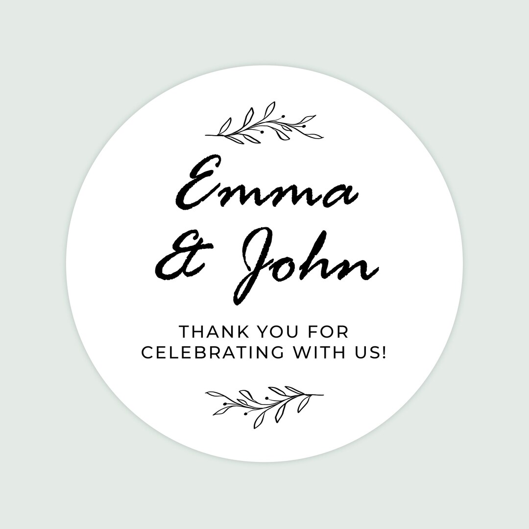 Custom Minimalist Stickers, Minimalist Sticker, Wedding Stickers, Favor ...