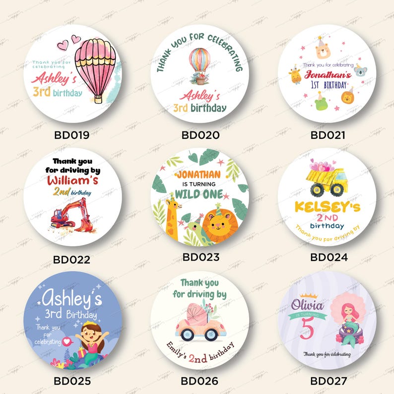 Custom Birthday Stickers, Gift Sticker, Boy Birthday Stickers, Favor ...