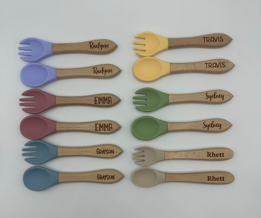 Engraved Wooden/silicone Utensils - Etsy