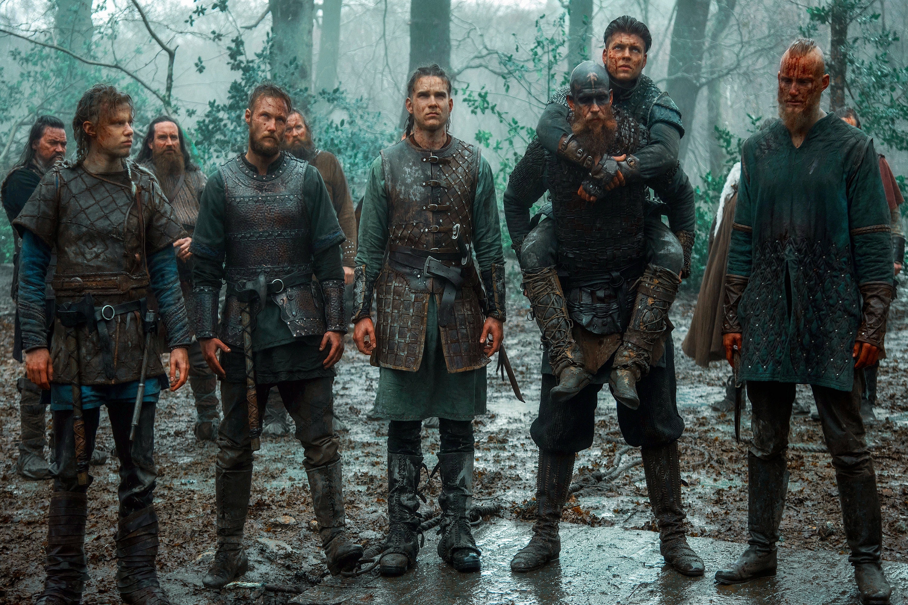 Mancave Canvas Vikings Scene Bjorn Ubbe Ivar Hvitzerk Sigurd Floki ...