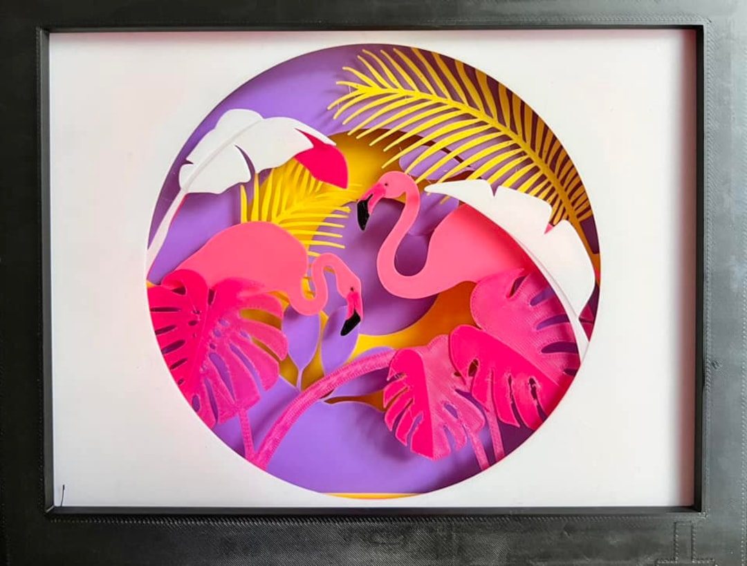 Flamingo Shadow Box 2 - Etsy