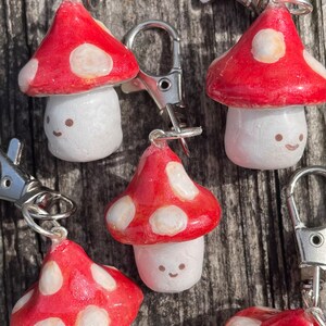 Metallic Mushroom Keychain|handmade Clay Keychain Charm - Etsy