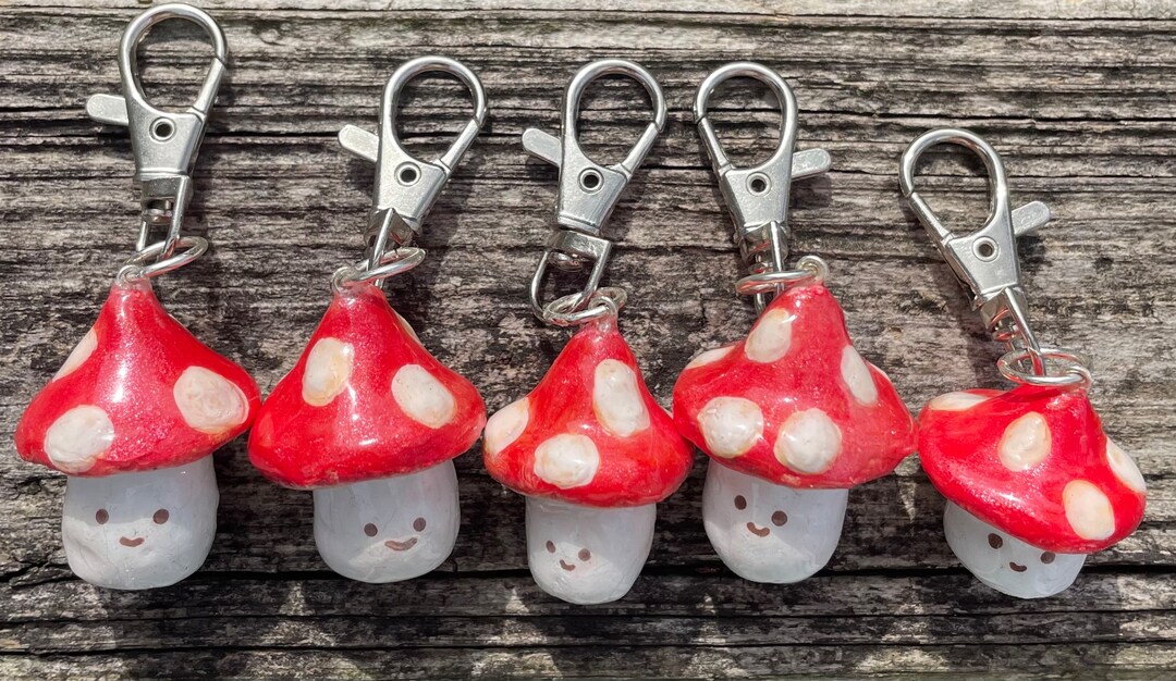 Metallic Mushroom Keychain|handmade Clay Keychain Charm - Etsy