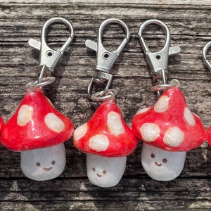 Metallic Mushroom Keychain|handmade Clay Keychain Charm - Etsy