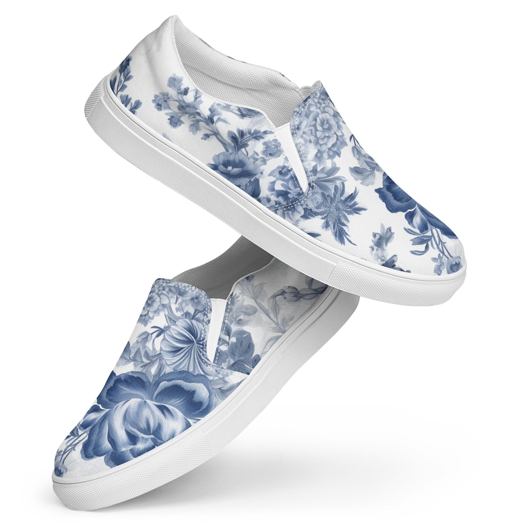 Toile De Juoy Chinoiserie Blue Floral Shoes - Etsy