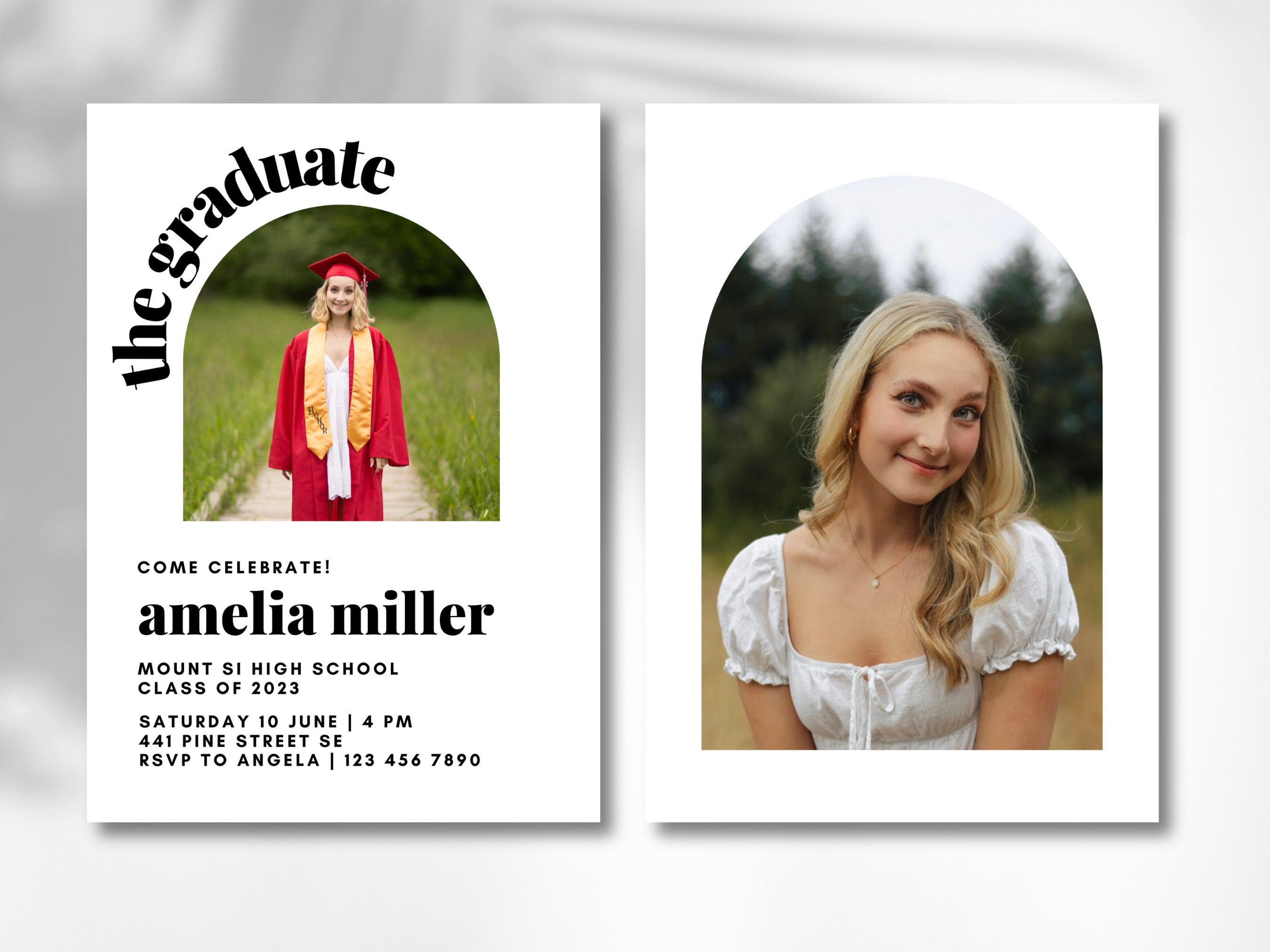 Minimal, Fun Grad Party Invitation, Customizable Graduation Party ...