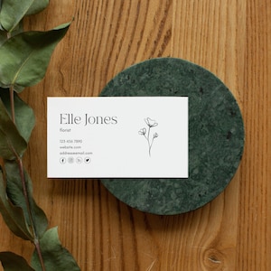 Minimalistic Floral Business Card | Aesthetic Business Card Template ...
