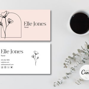 Minimalistic Floral Business Card | Aesthetic Business Card Template ...