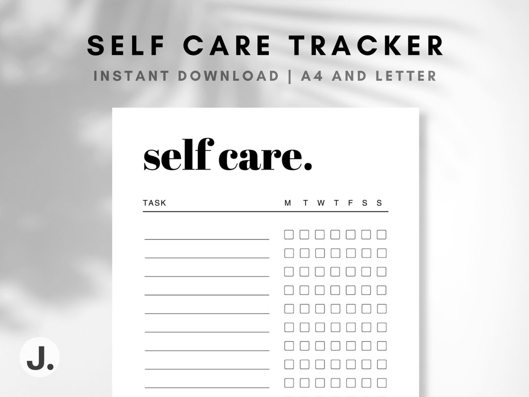 Minimalist Self Care Tracker | Printable Instant Download | Self Care ...