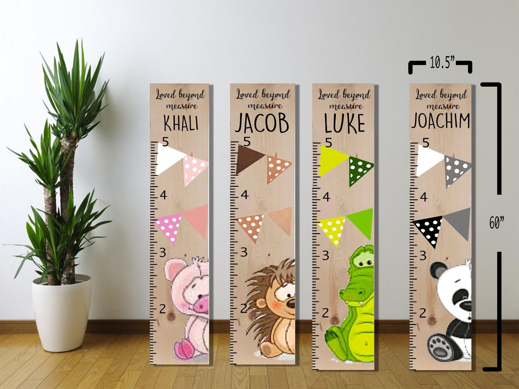 Custom Kids Height Ruler, Rustic Wooden Ruler Growth Height Chart, Kids ...