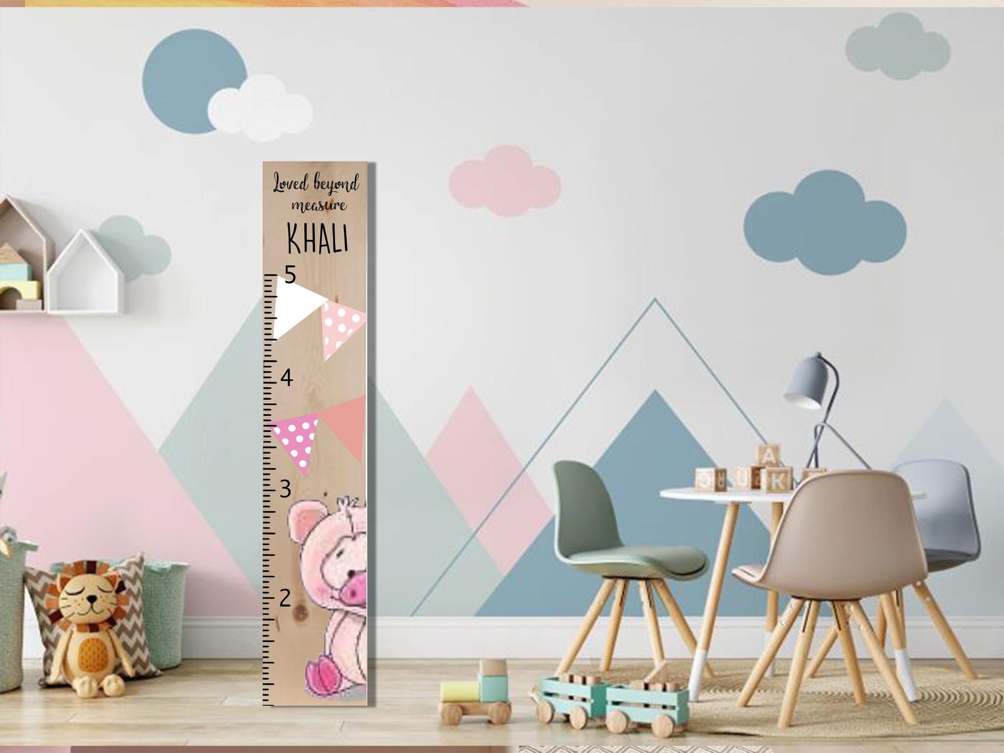 Custom Kids Height Ruler, Rustic Wooden Ruler Growth Height Chart, Kids ...