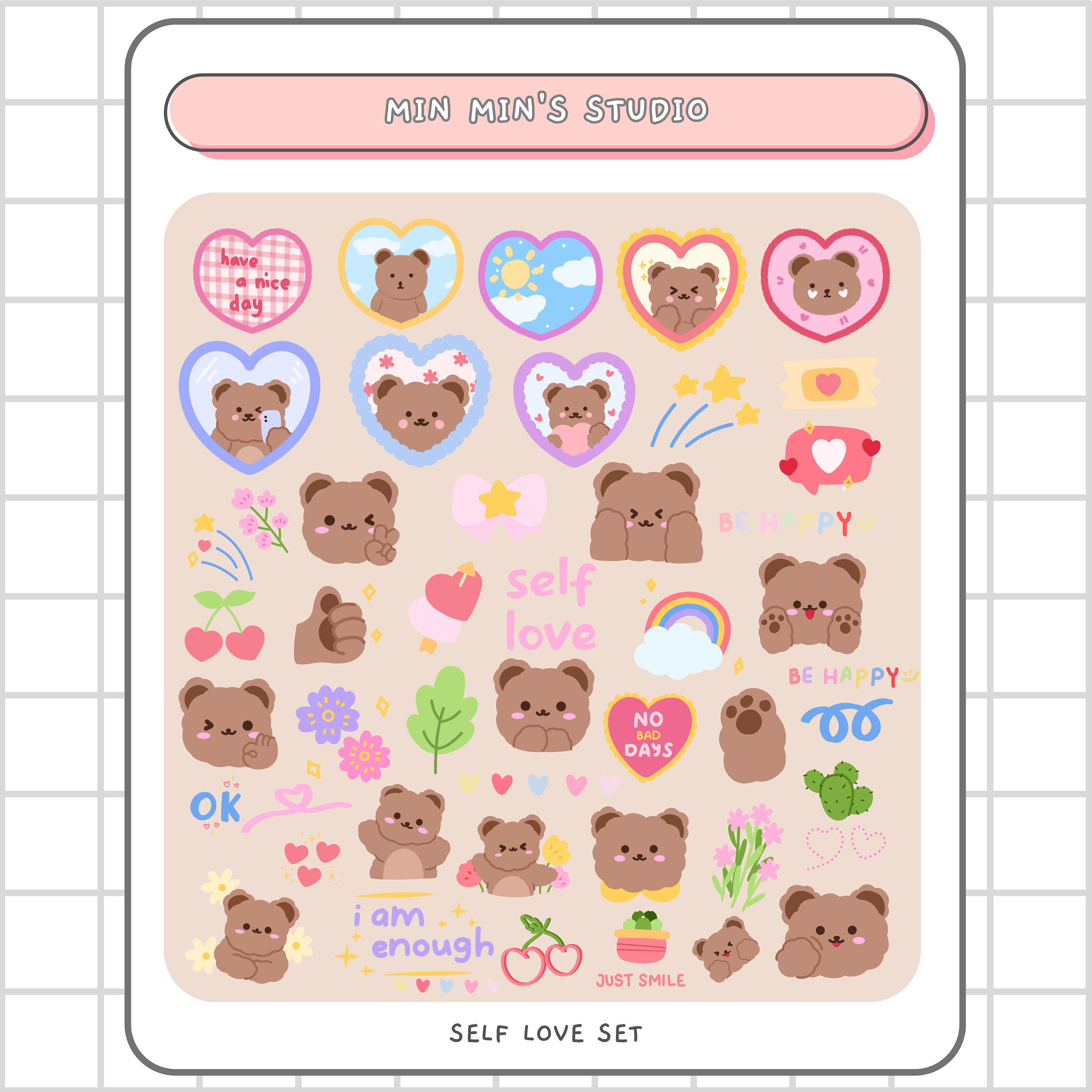 NEW! Cute PNG Stickers L Pre-cropped Goodnotes Sticker Set - Etsy