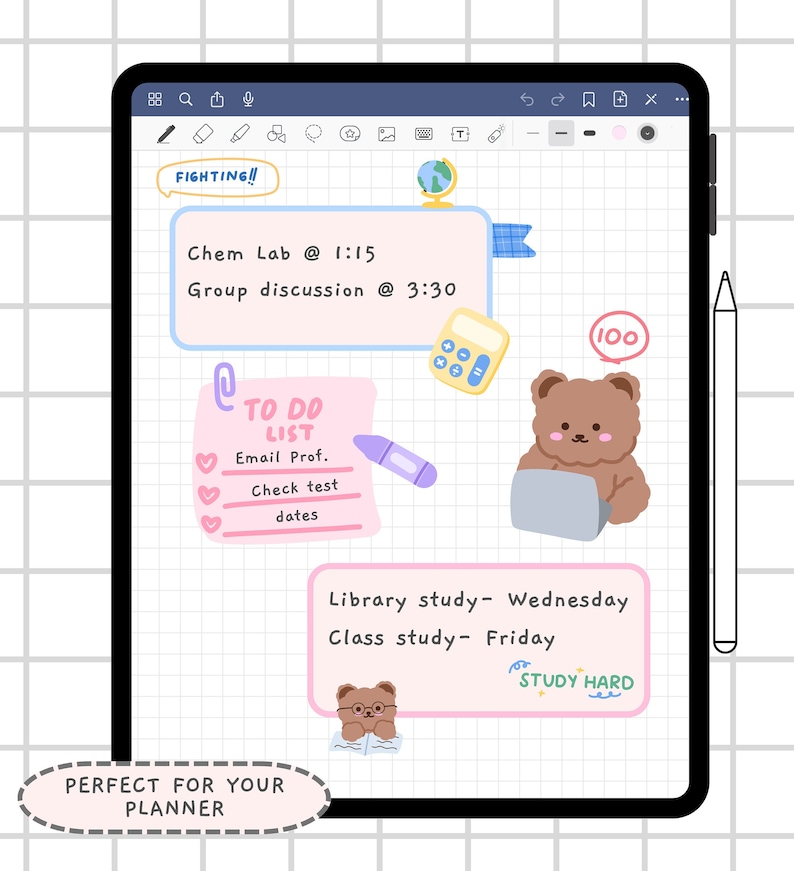 NEW! Cute Digital Stickers L Goodnotes Sticker Set - Etsy