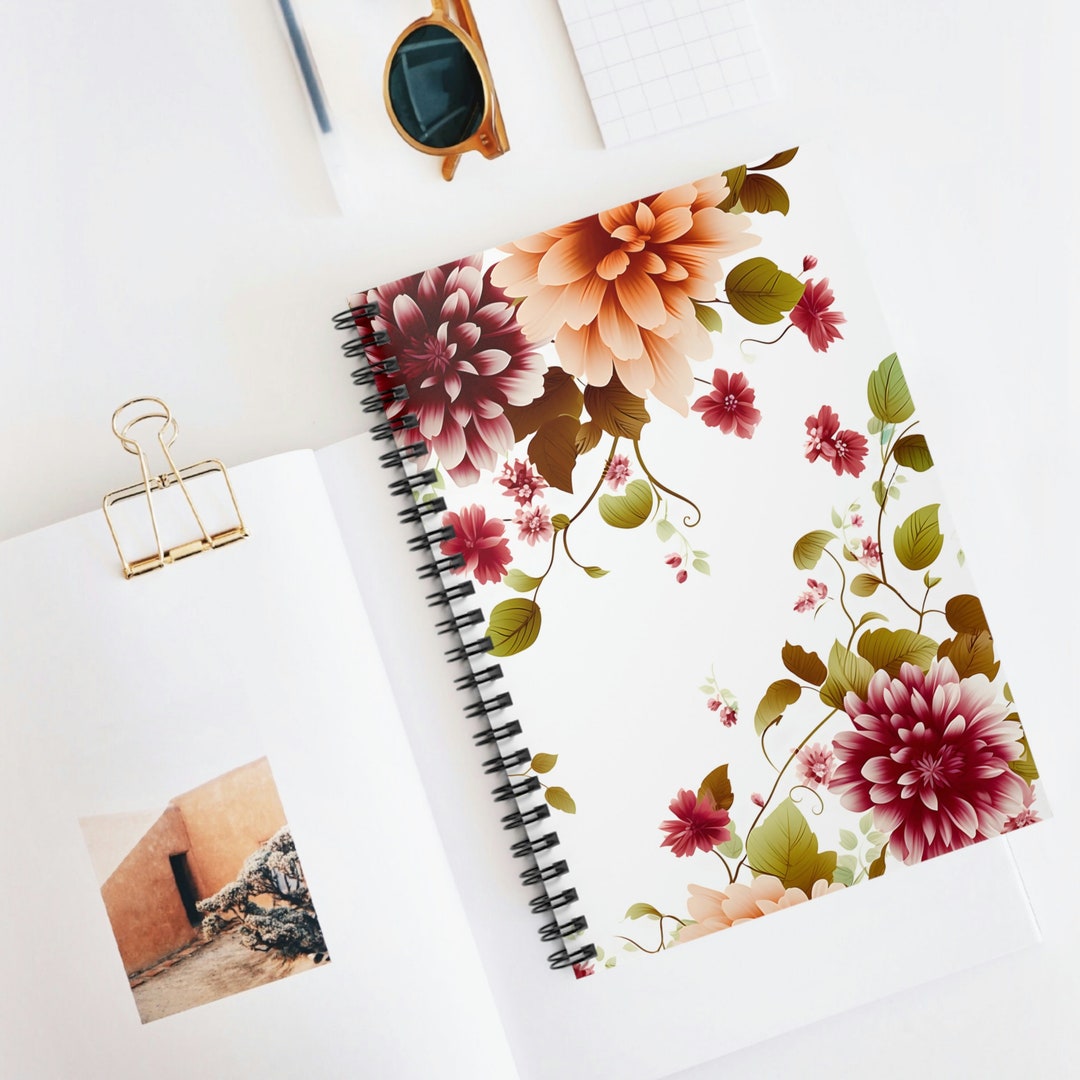 Floral Spiral Journal, Floral Spiral Notebook, Spring Notebook ...