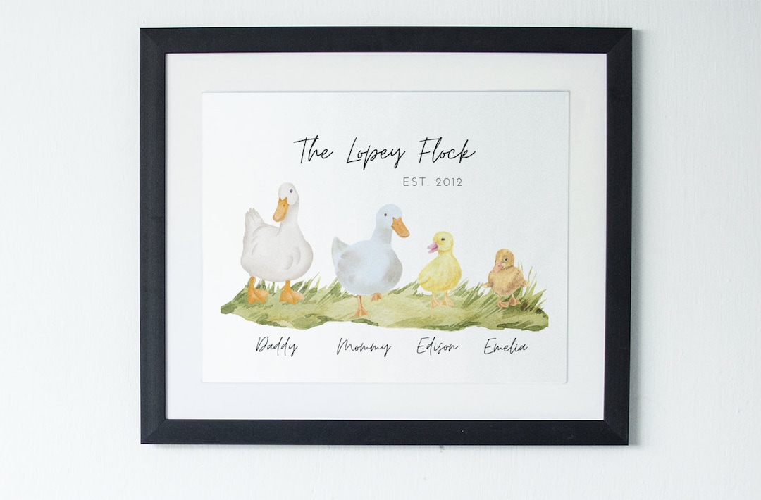 Personalized Duck Family Print, Duck Family, Family Flock, Personalized ...