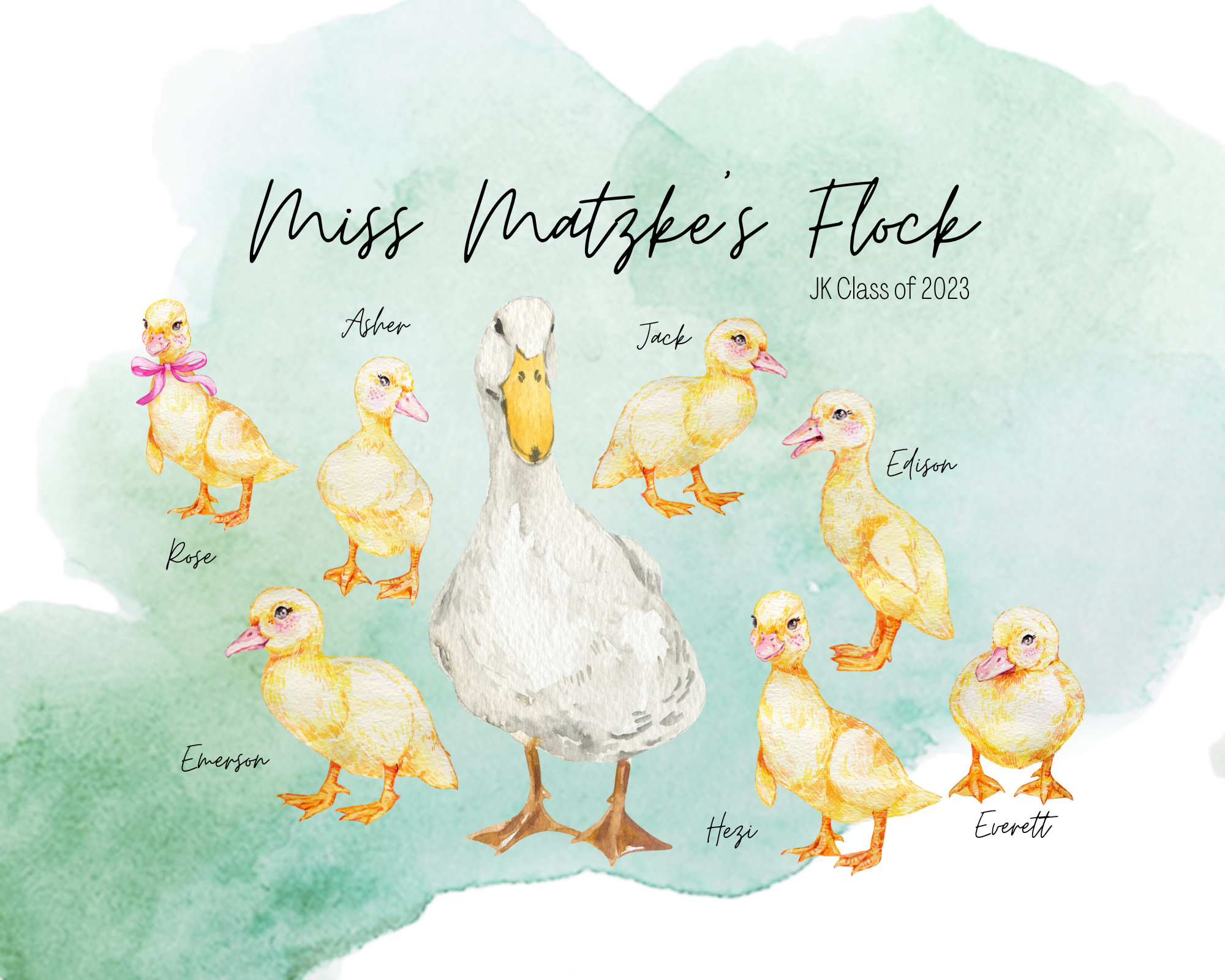 Personalized Duck Family Print, Duck Family, Family Flock, Personalized ...