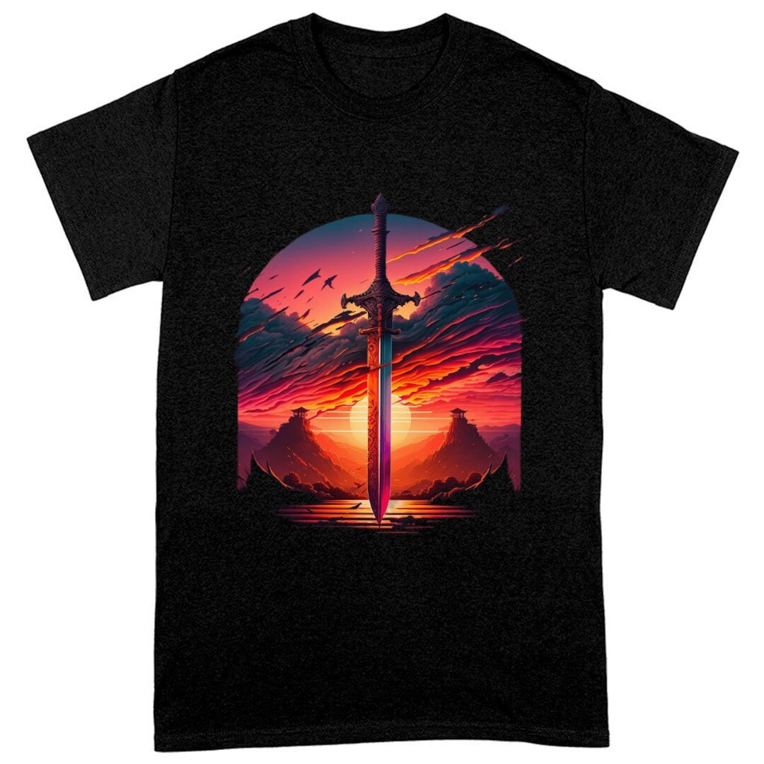 Futuristic Sword Concept Art Heavy Cotton T-shirt – Ancient Tee Shirt ...