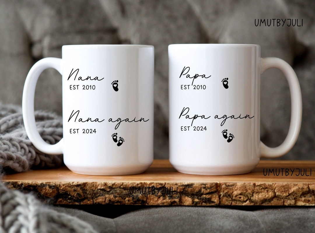 Second Pregnancy Announcement Grandparents Again Baby Announcement Nana ...