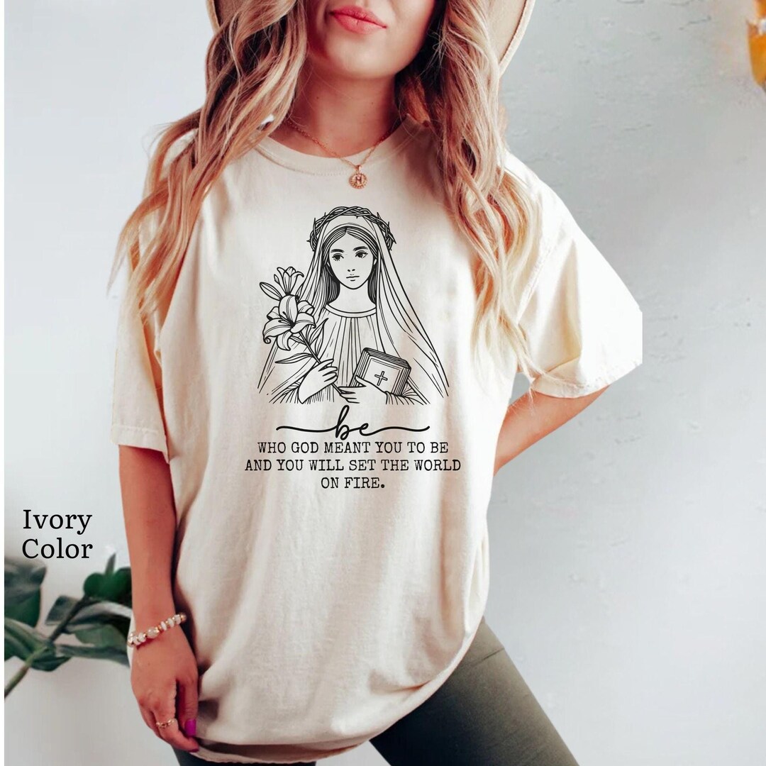 Catholic Saint Catherine of Siena Shirt for Women Catholic Saints Gift ...