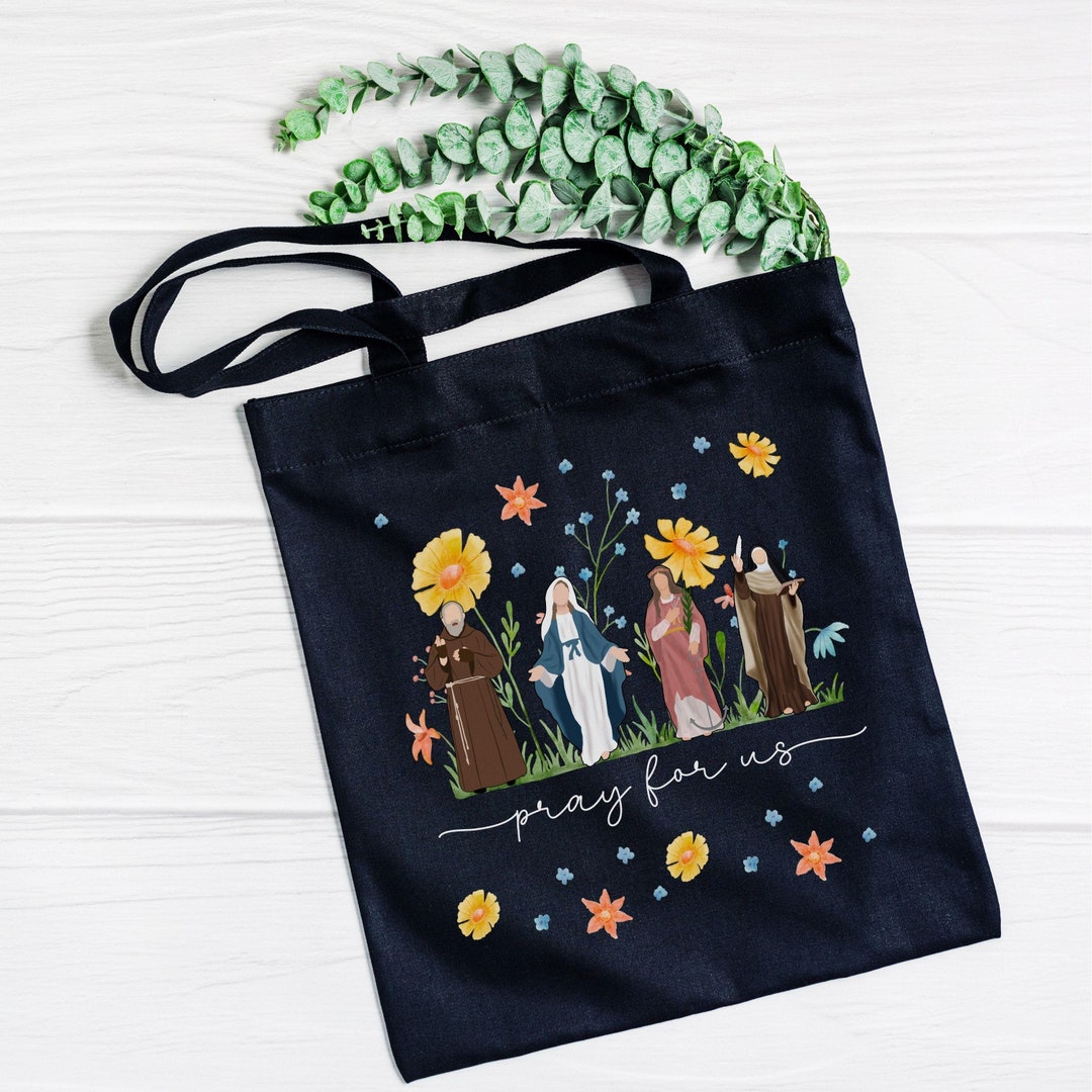 Catholic Bag Catholic Saints Bag Mass Tote Bags Black Catholic Tote ...