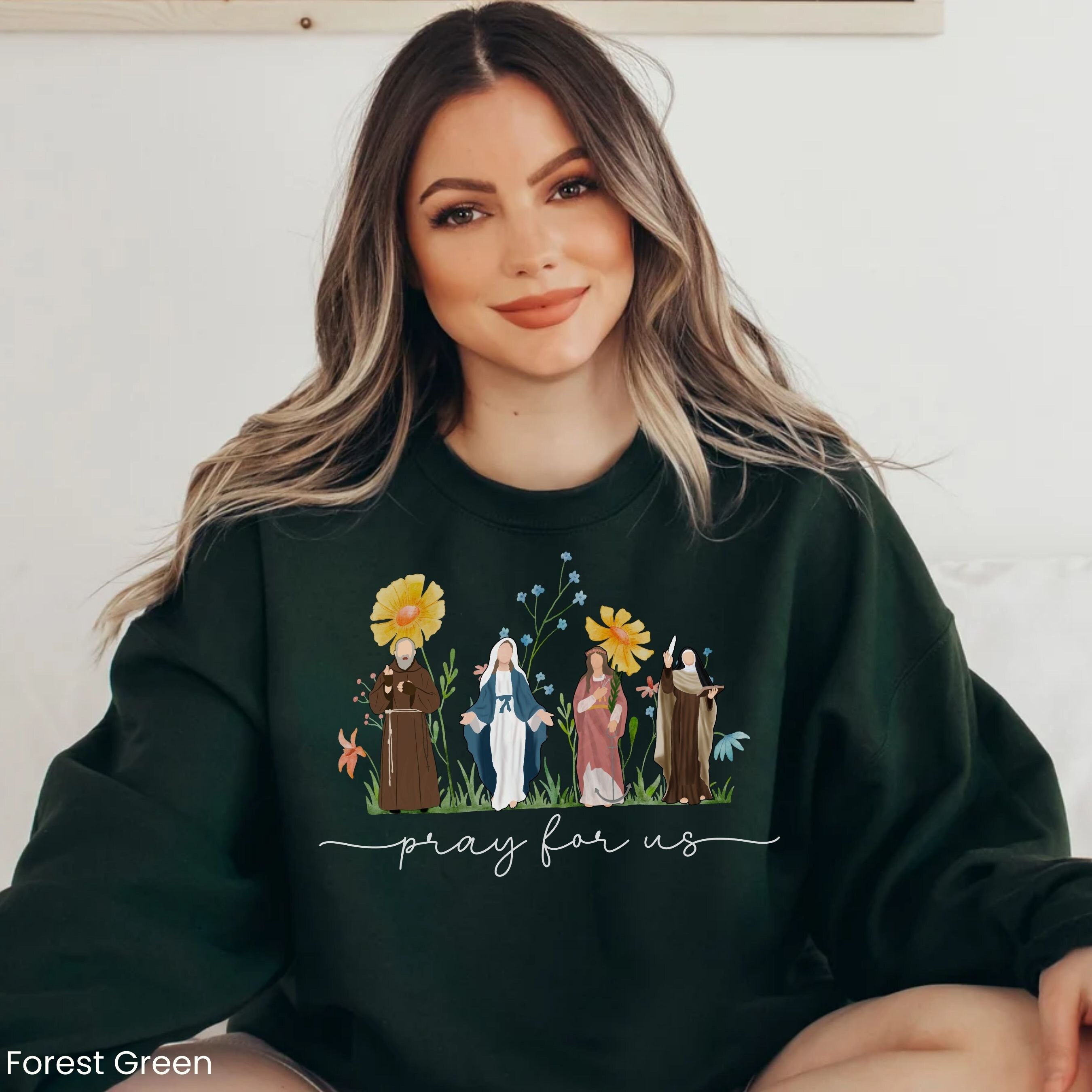 Catholic Saints Sweatshirt for Women Catholic Gifts Catholic Sweatshirt ...